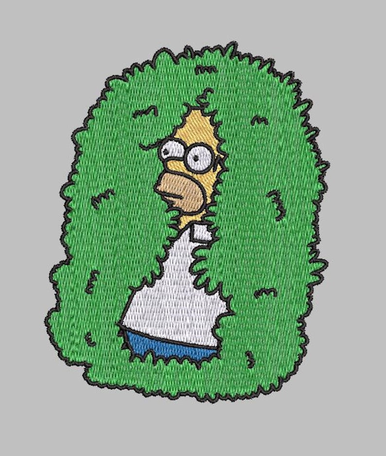 Homer Simpson Bush Meme Embroidery Design File | Digital Download | 6 ...