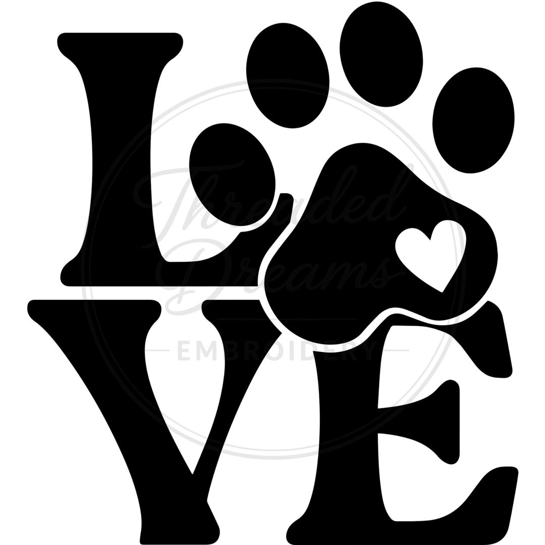 Love Dog Print Svg Png: Cut Ready Digital Design for Cricut Silhouette ...