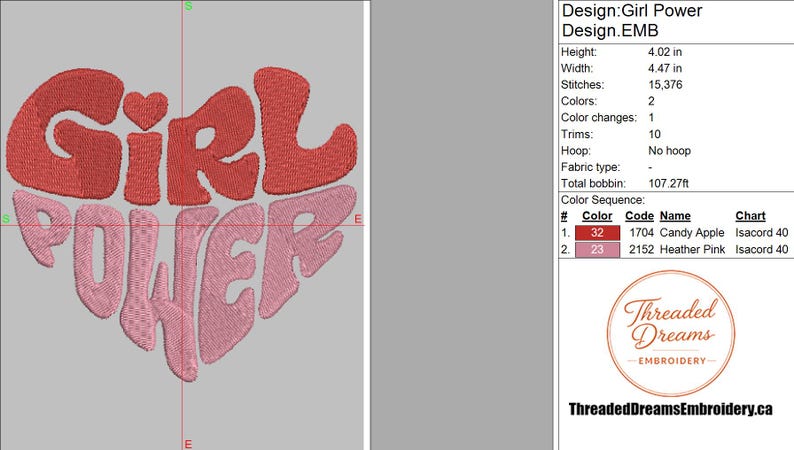 Girl Power Embroidery Design File | Digital Download | 6 Sizes & 7 ...