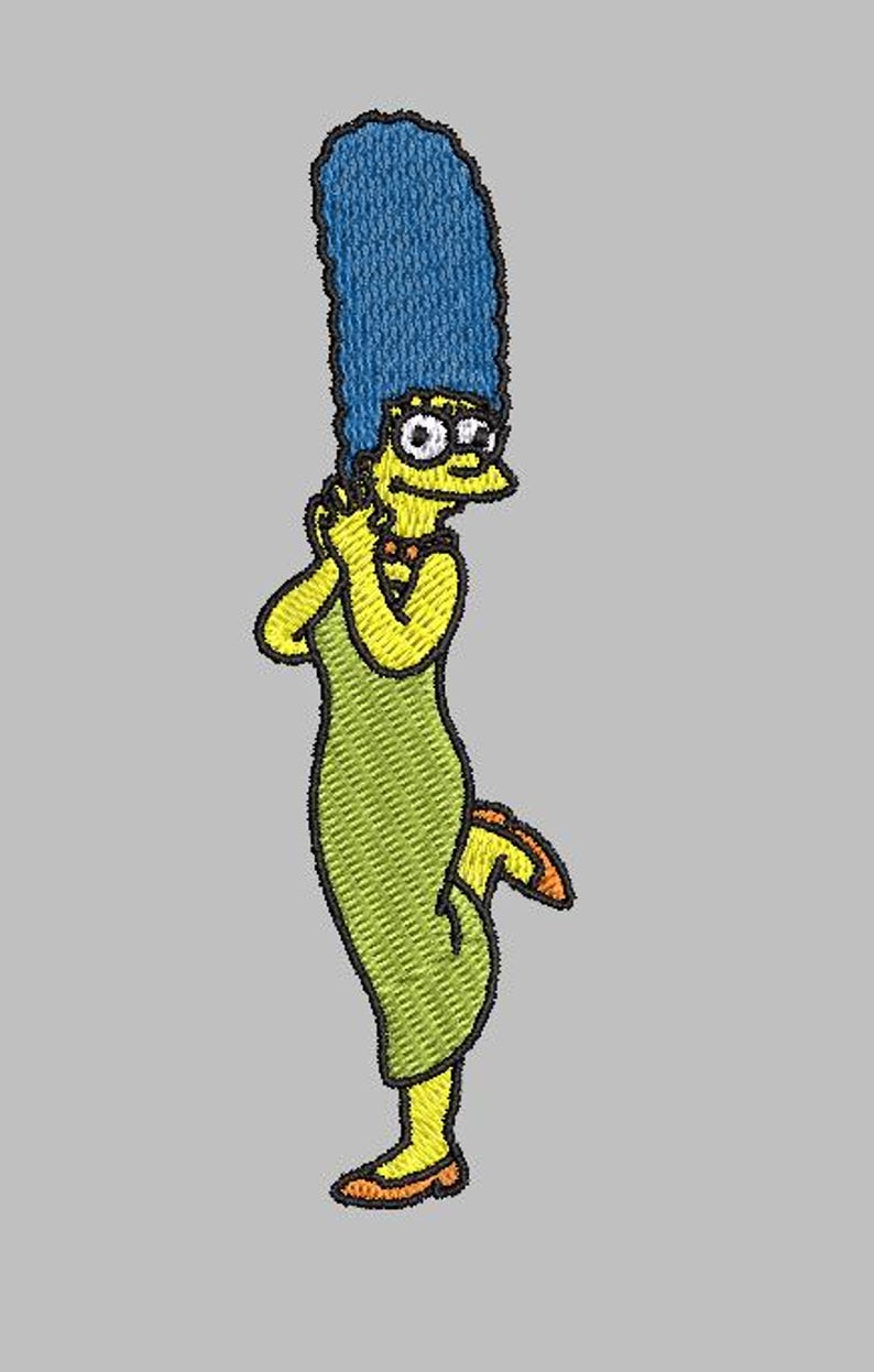 Marge Simpson Embroidery Design File | Digital Download | 6 Sizes & 7 ...