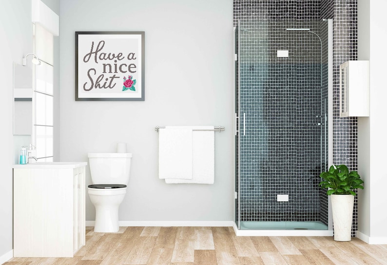 Have a Nice Shit - Bathroom Art - Cross Stitch Pattern - Instant PDF ...