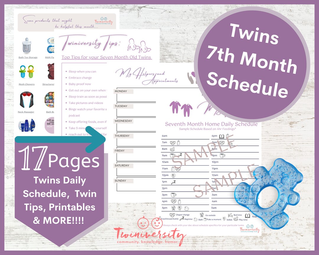 Twins Schedule: Seventh Month Schedule and Planner - Etsy