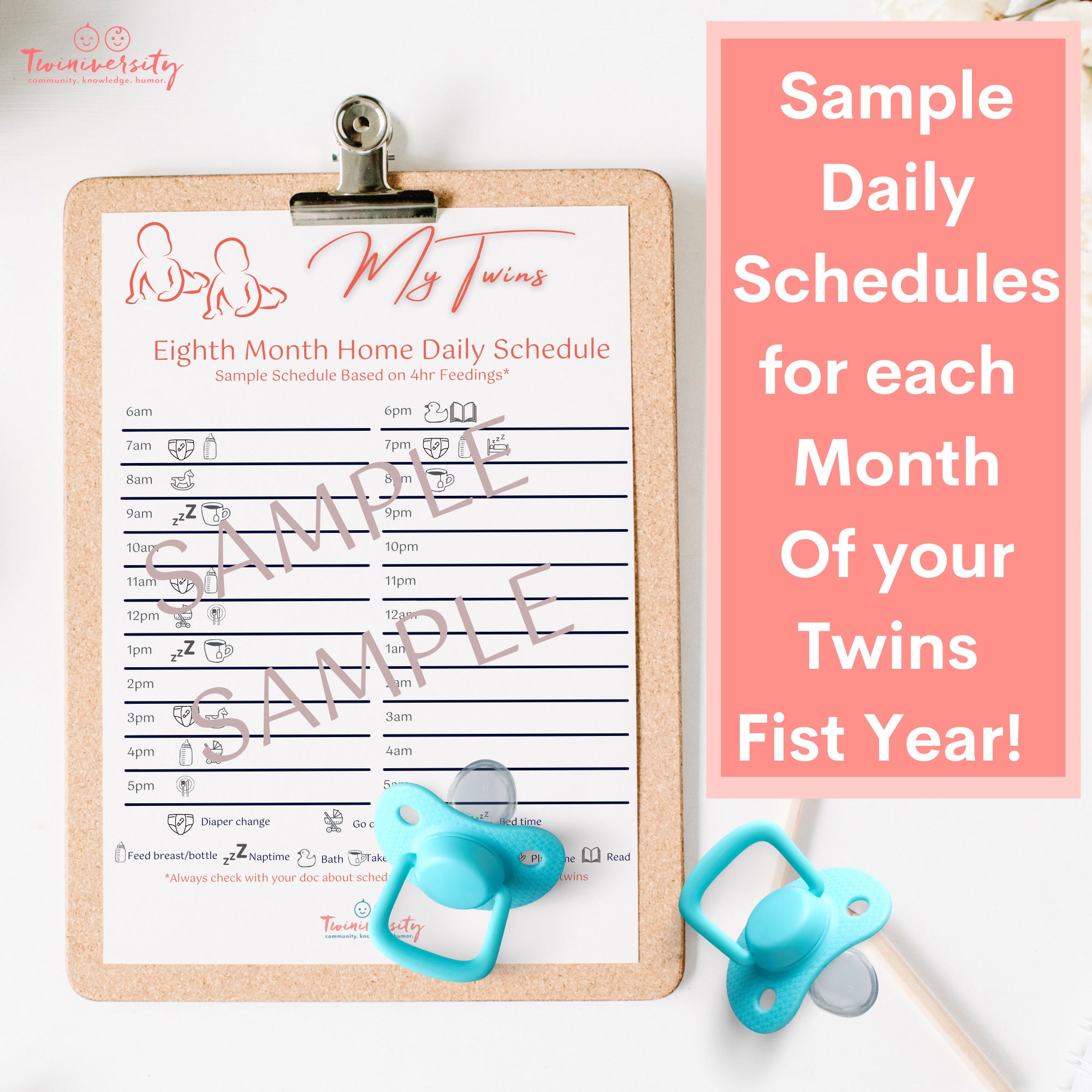 Twins Schedule: the First Year With Twins Monthly Schedules - Etsy