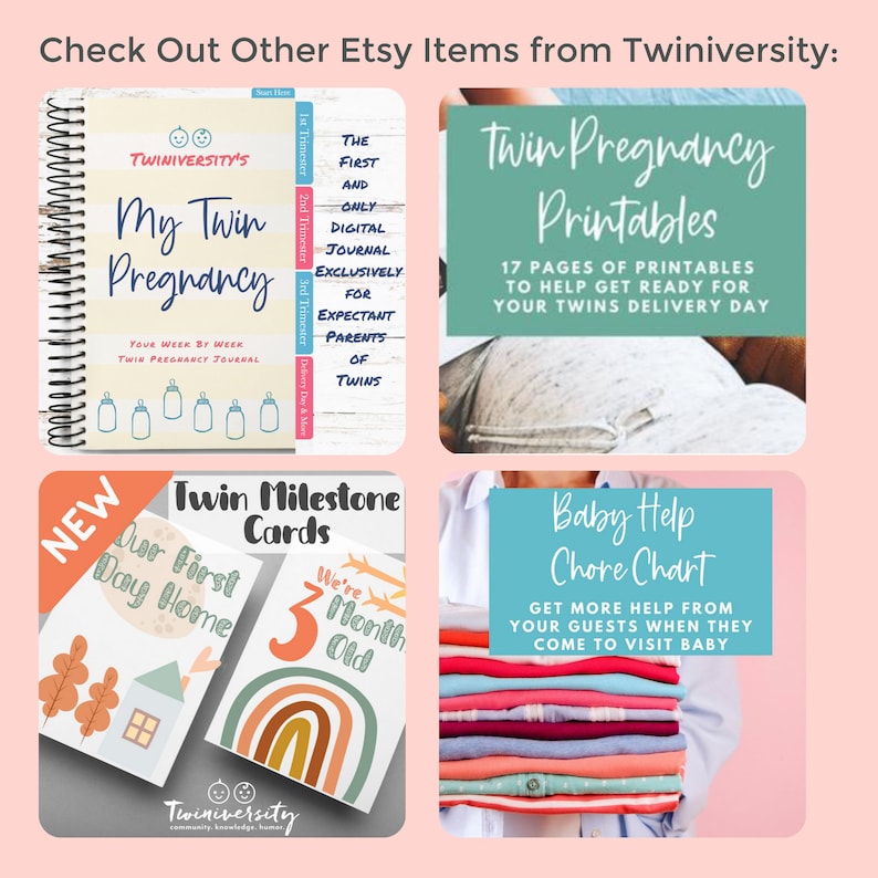 Twins Baby Log PDF Printable - Etsy