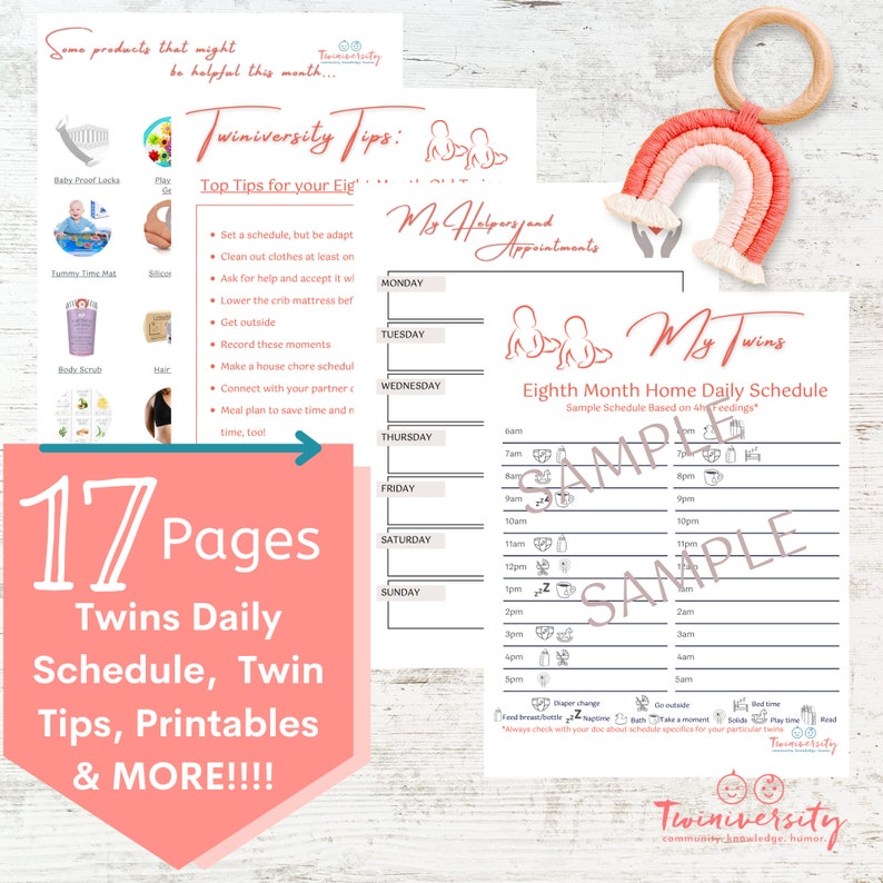 Twins Schedule: the First Year With Twins Monthly Schedules - Etsy