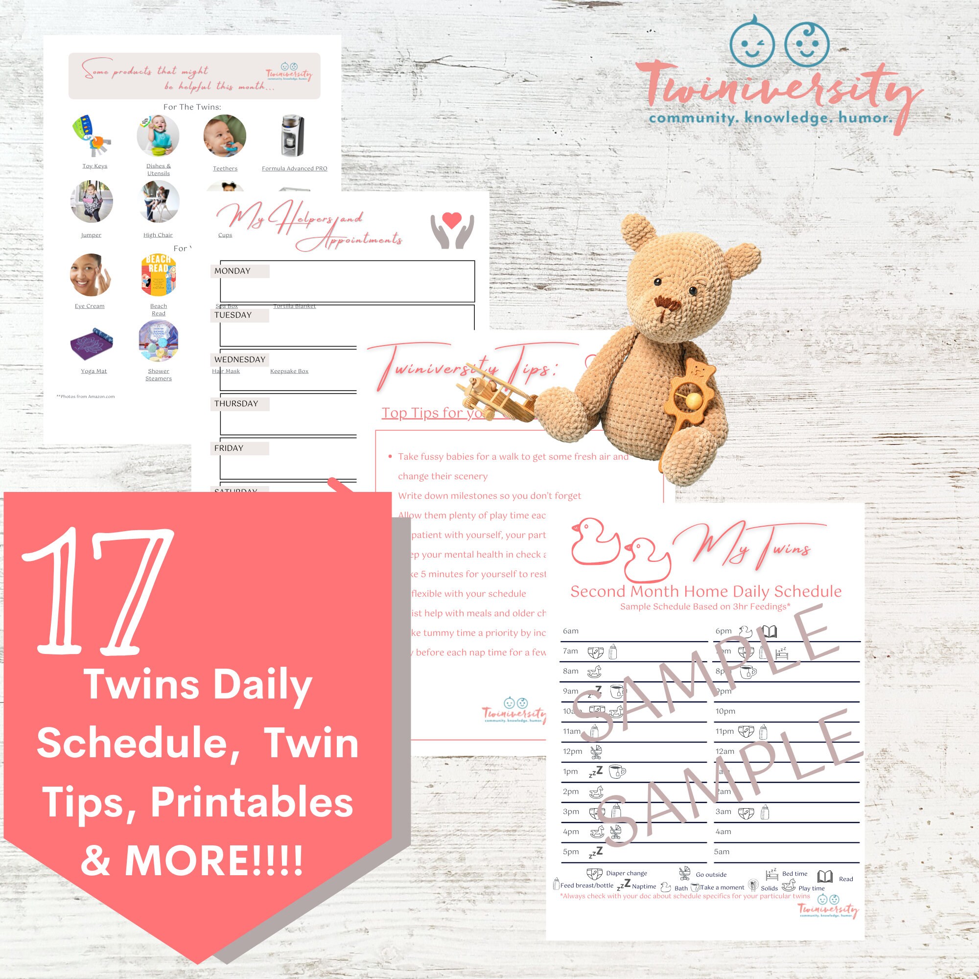 Twins Schedule: the First Year With Twins Second Month - Etsy