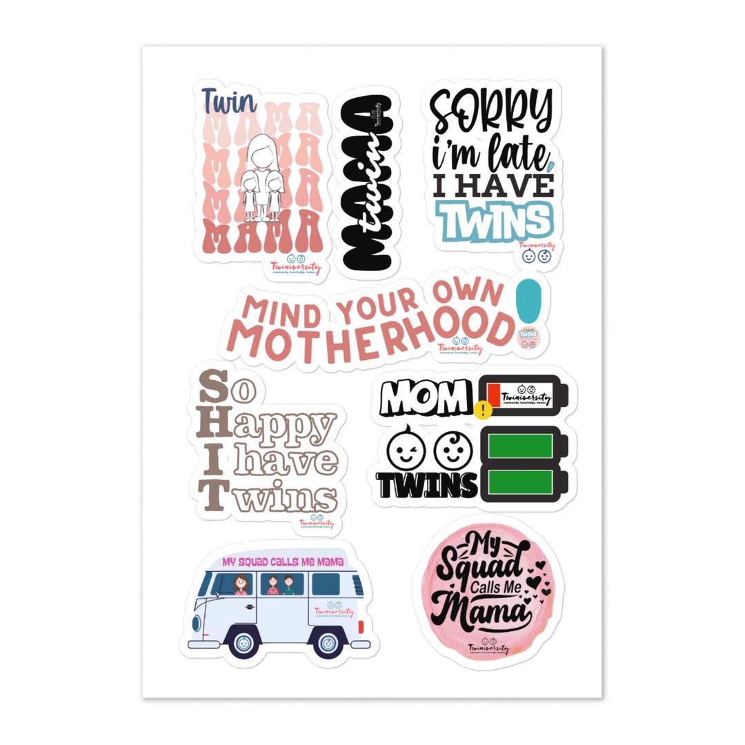 Twin Girl Mom Stickers - Etsy