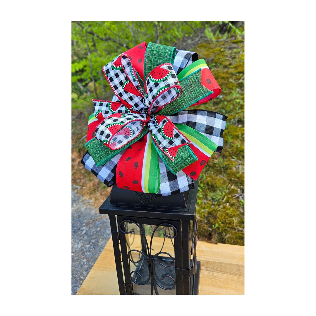Watermelon Bow for Lantern, Summer Picnic Decorations, Watermelon ...