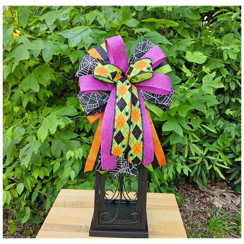 Spider Glitter Bow, Halloween Spider Bow, Glitter Bow for Garland ...