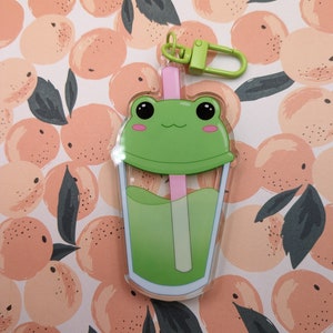 Frog Lover Tadpole Boba | Cute Furry Double Sided Acrylic Shaker Charm ...