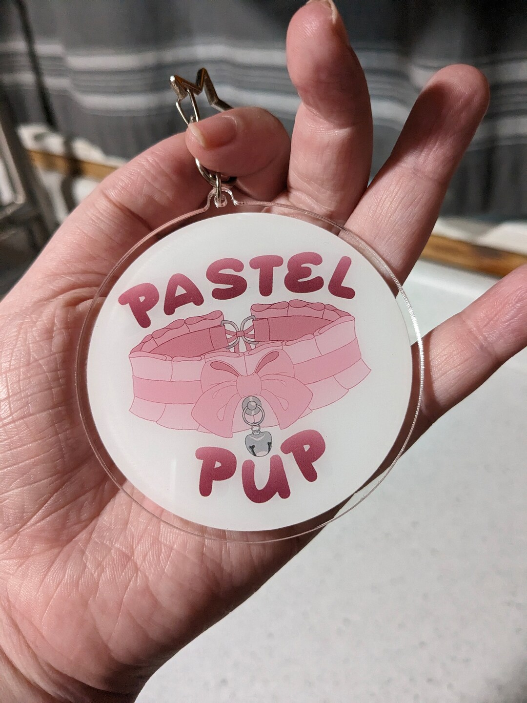 Pastel Pup Acrylic Charm: Furry Keychain, Collar Clip (3 Inch) - Etsy