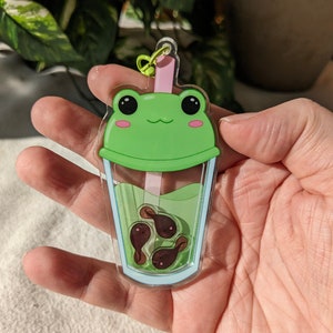Frog Lover Tadpole Boba Cute Furry Double Sided Acrylic Shaker Charm - Etsy