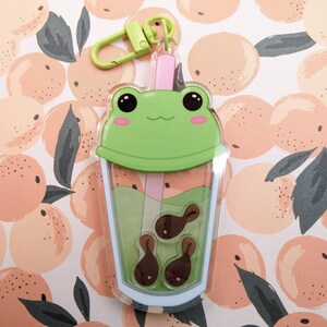 Frog Lover Tadpole Boba | Cute Furry Double Sided Acrylic Shaker Charm ...
