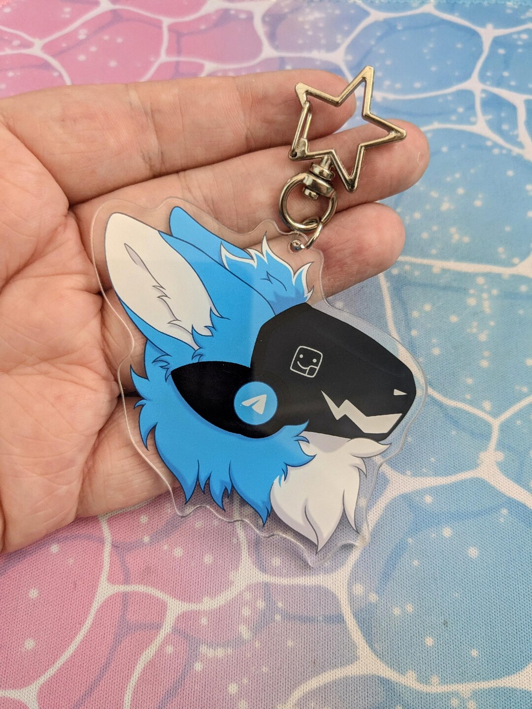 Telegram Protogen Furry Charm: 3" Acrylic Keychain - Etsy
