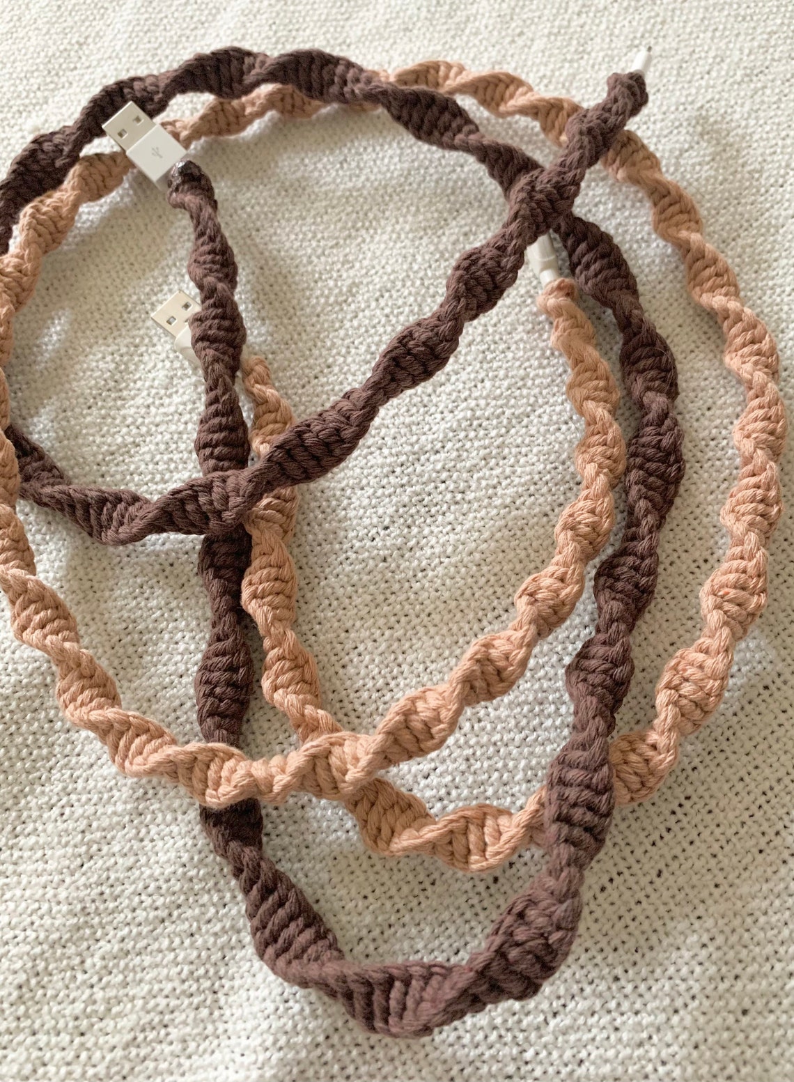 Macrame Wrapped Charging Cable Cable Cover Iphone Cable - Etsy