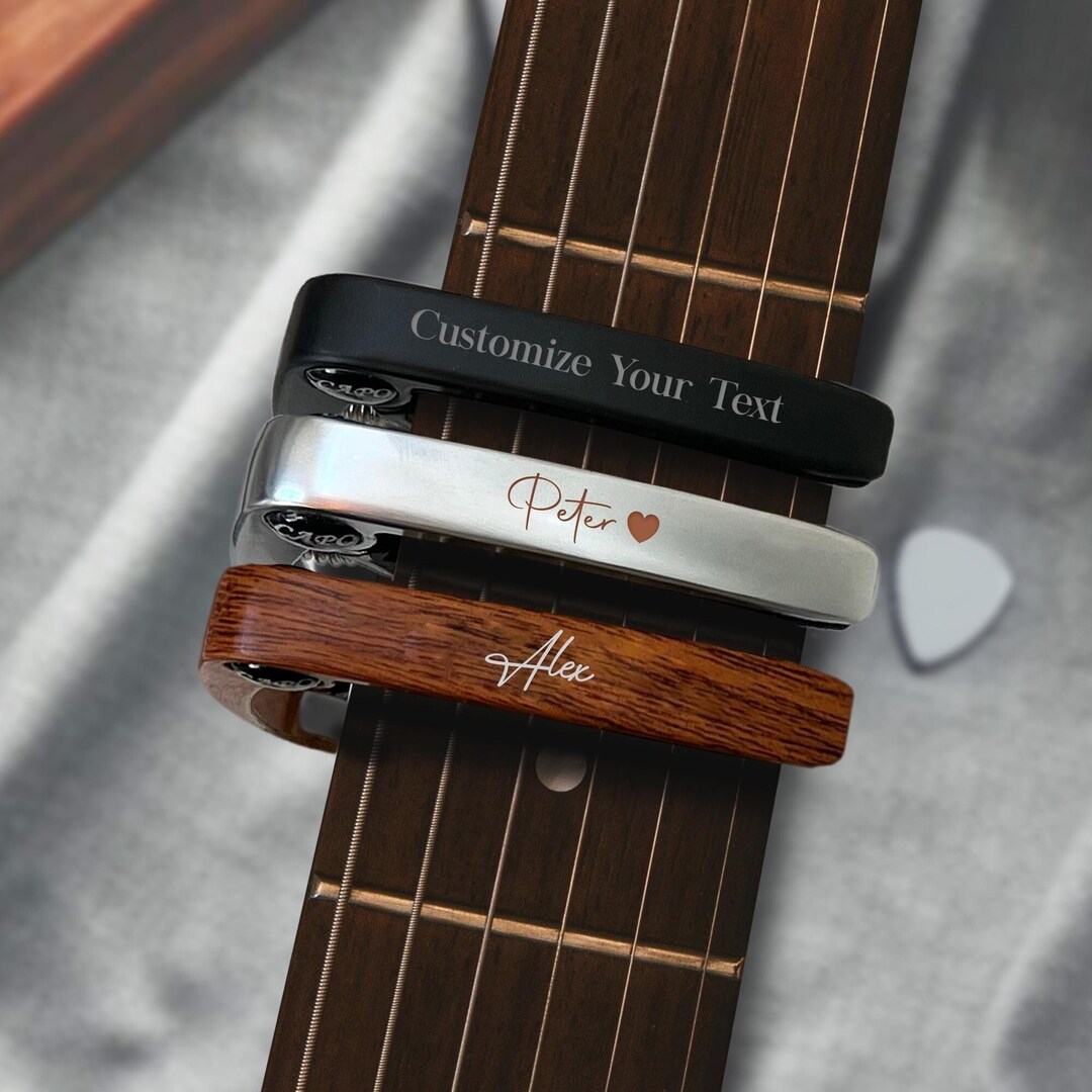 Custom Guitar Capo With Engraved Your Name Personalized Capo in Wood ...