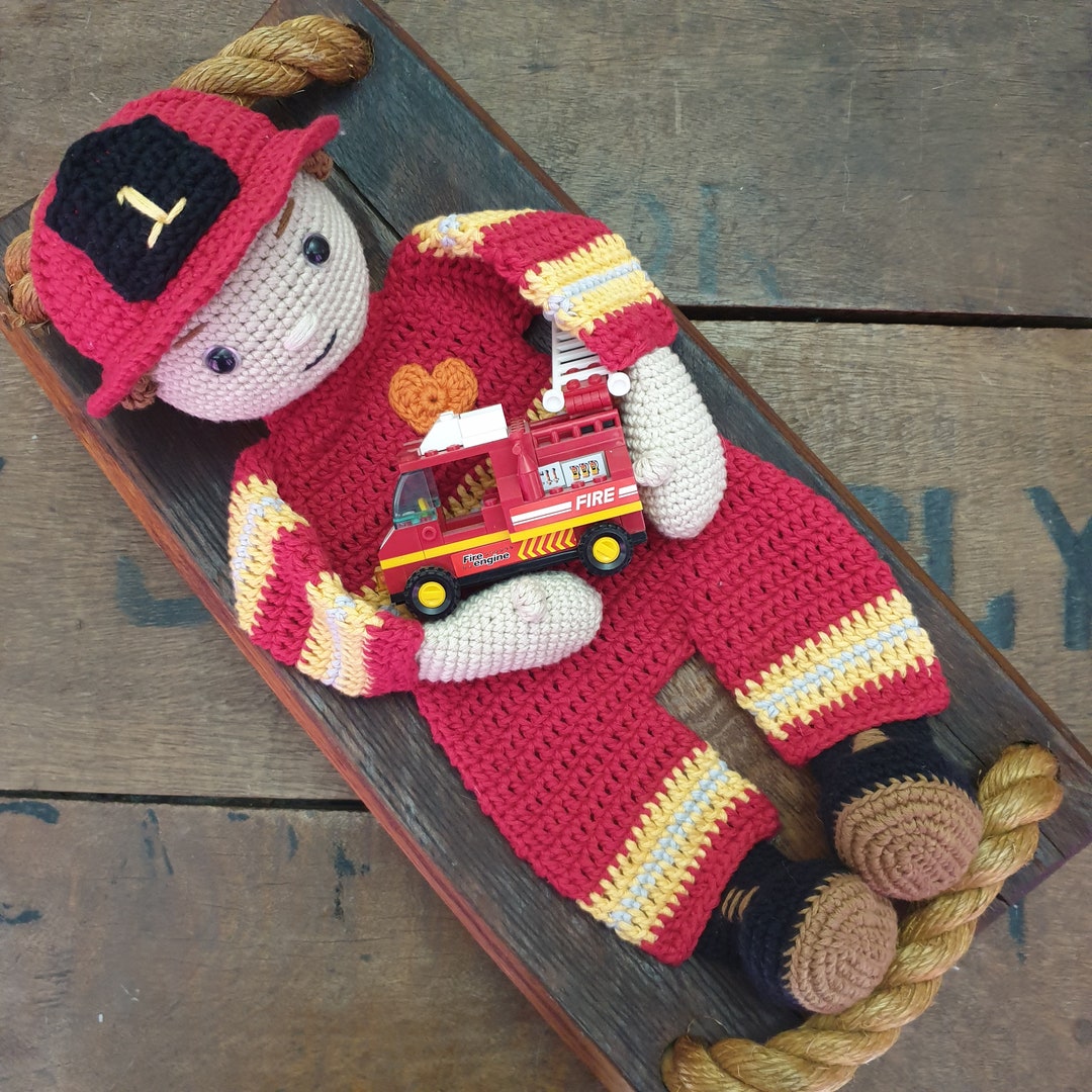 Crochet Pattern: Fireman Fred, Melly Teddy Ragdoll, Cute Amigurumi ...