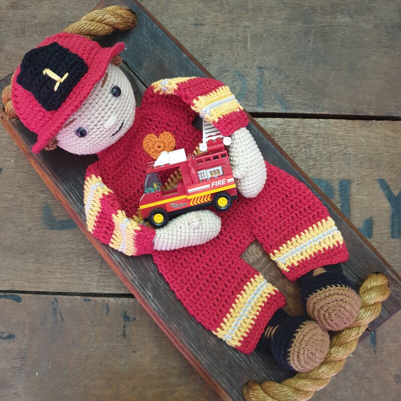 Crochet Fireman Pattern - Etsy
