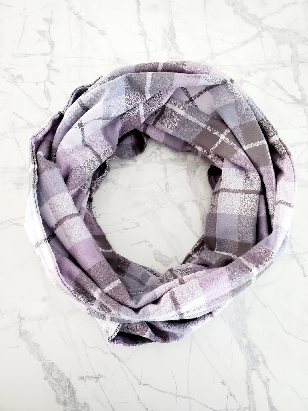 100% COTTON INFINITY SCARF Perfect for Fall Winter Lavender Grey ...