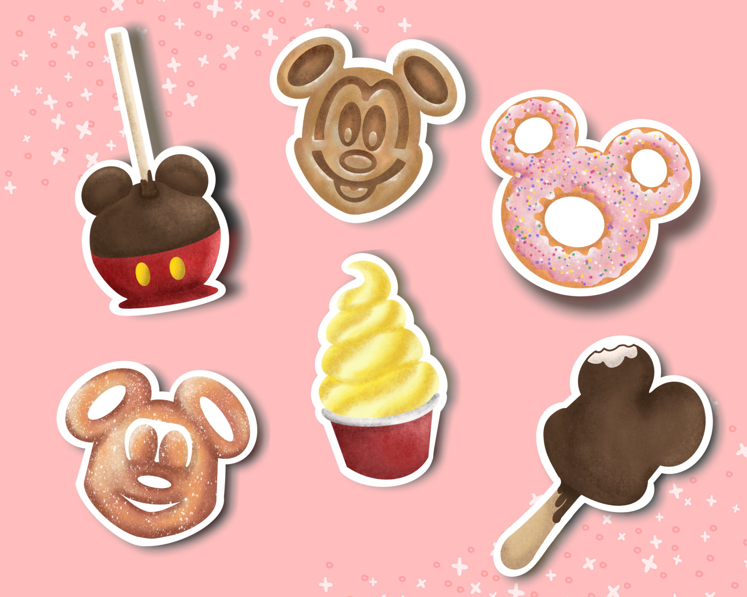 Disney Parks Snack Collection Matte Weatherproof Stickers 6 | Etsy