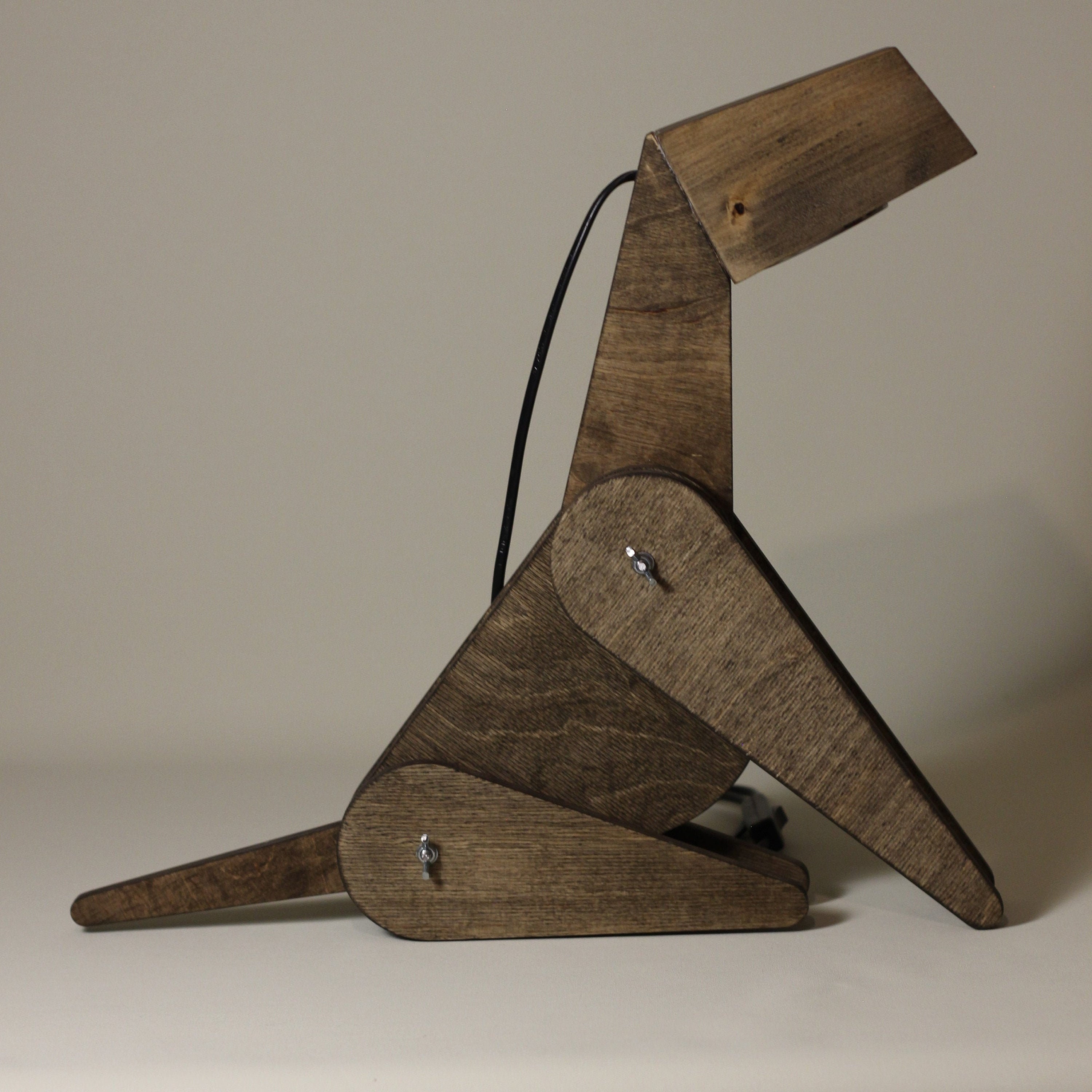 Wooden Doglamp, Wooden Adjustable Lamp, Natural Desk Lamp, Table Lamp ...