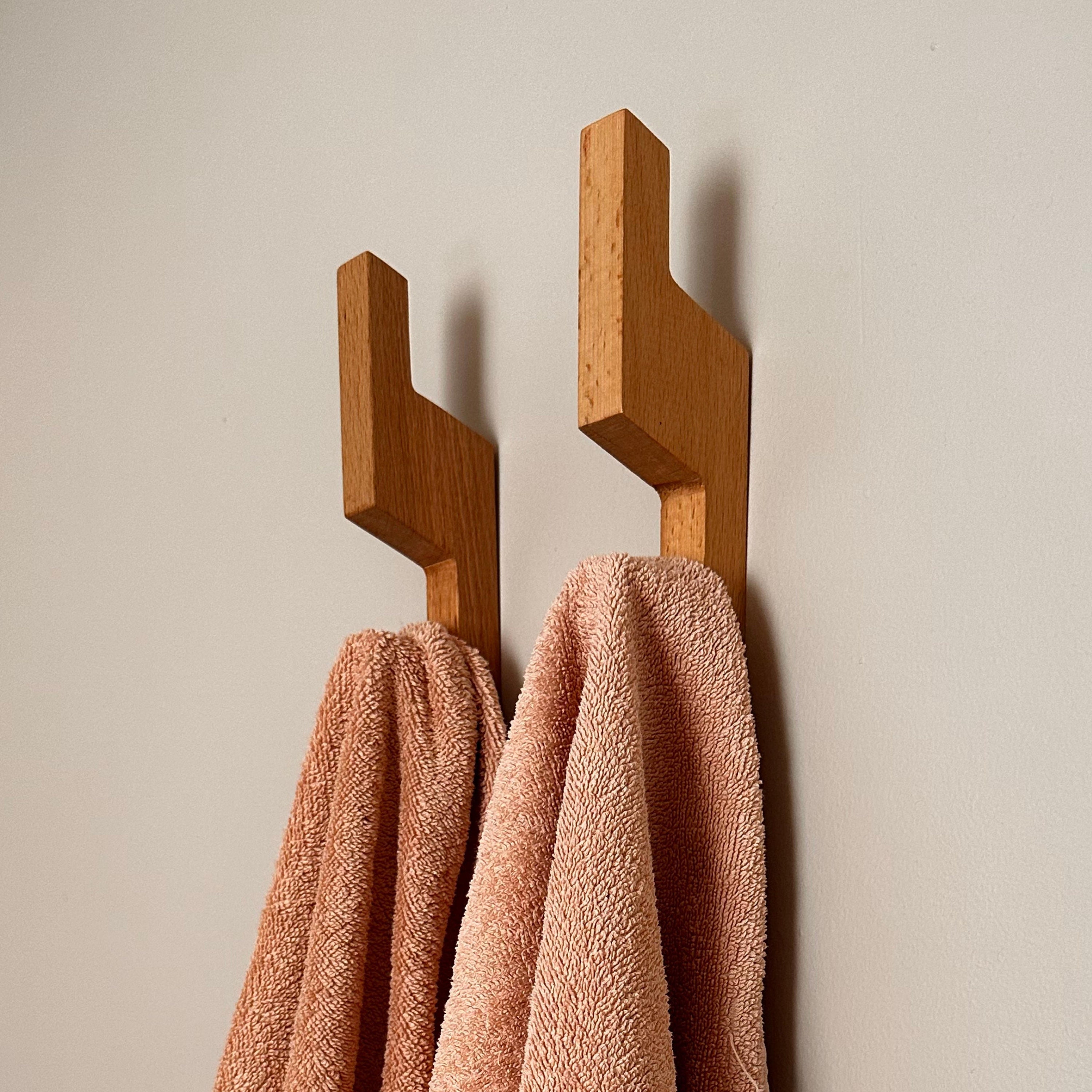 Handmade Minimalist Wall Hanger Natural Wood Necklace Rack Wall Decor ...