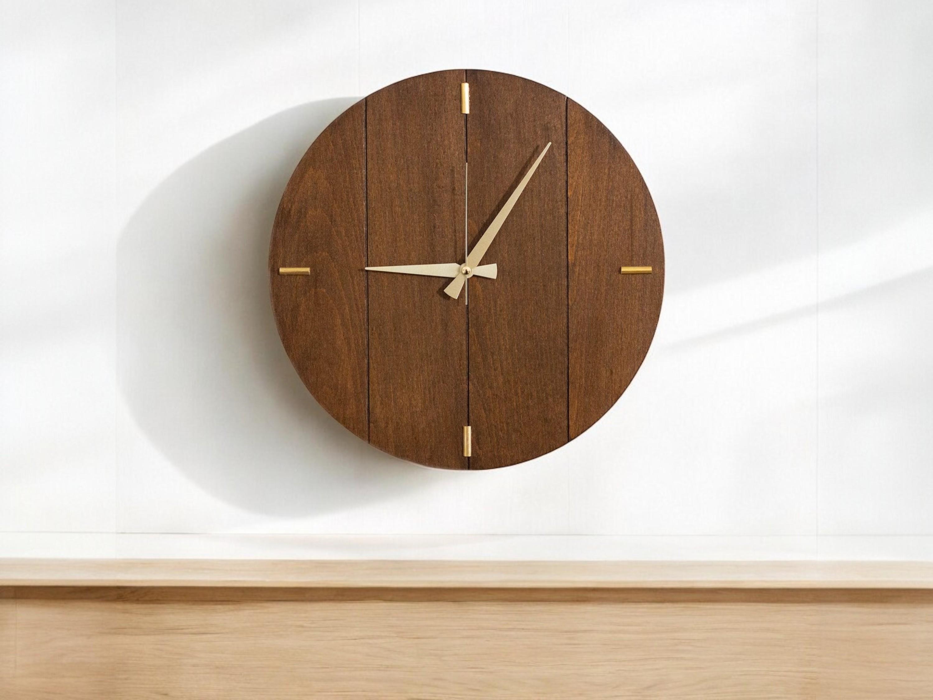 Experience Time in Style: Pristine Brass-rod Wood Wall Clock ...