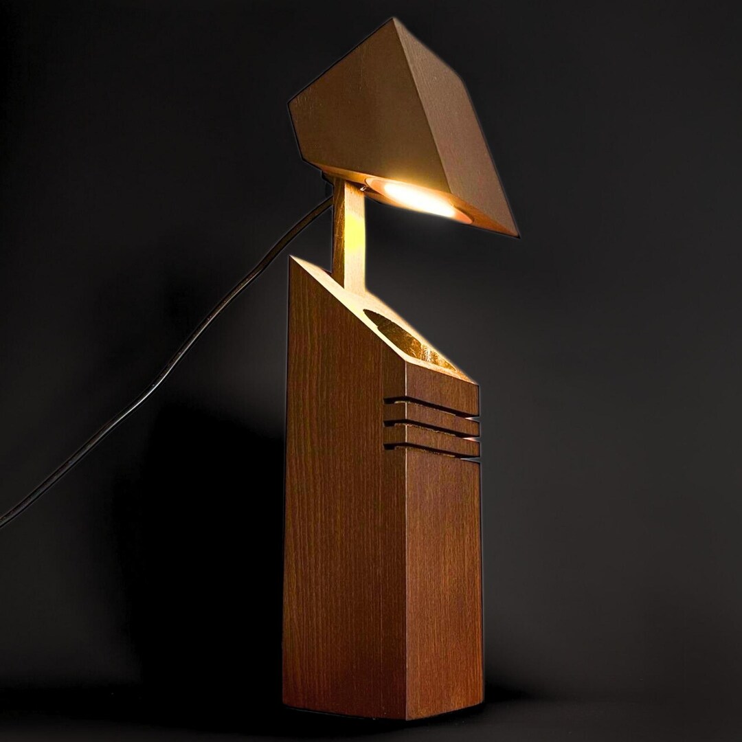Personalized Wooden Desk Lamp Office Lamp Handcrafted Gift Reading Lamp ...