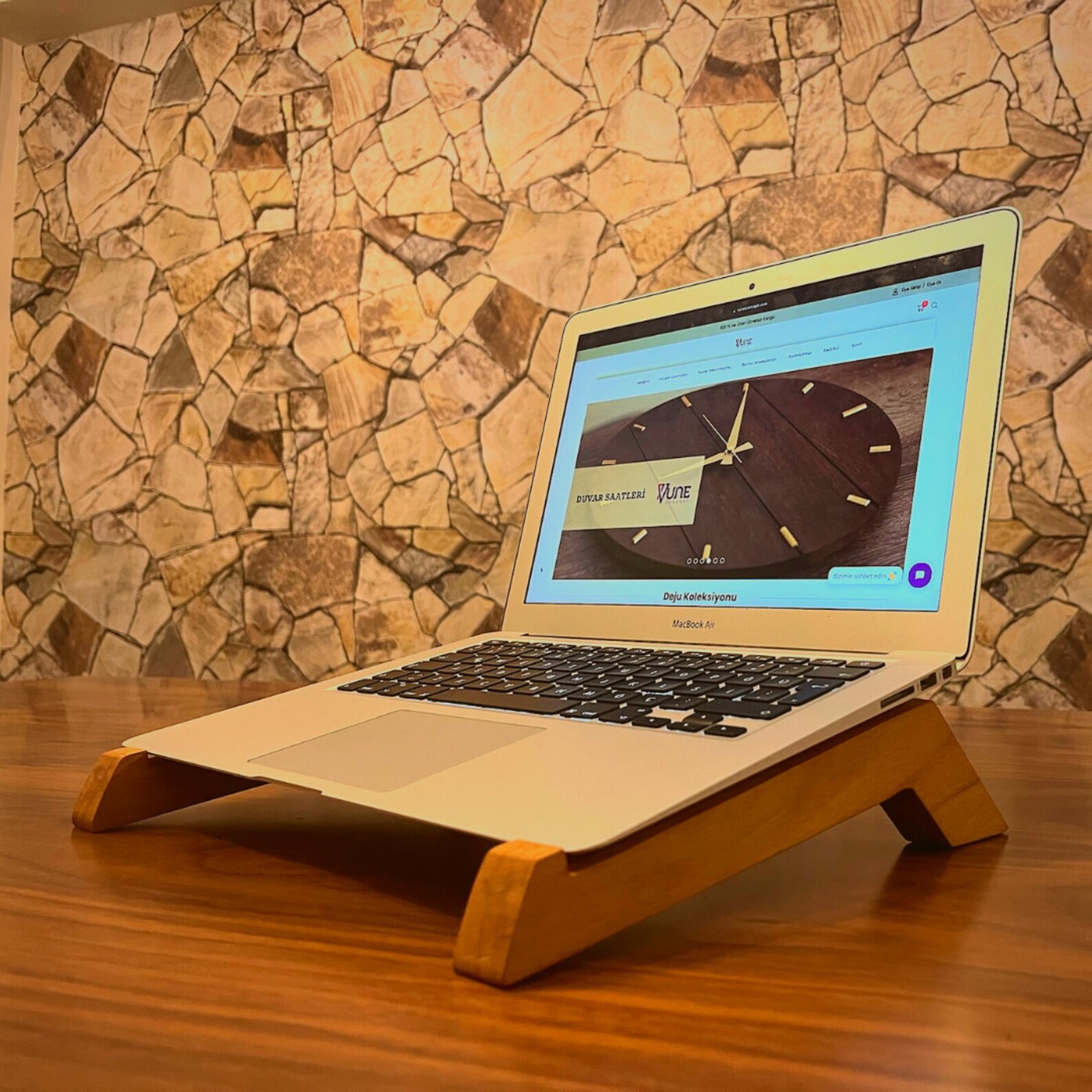 Wooden Laptop Stand Desk Organizer MacBook Stand Work From Home Gift ...