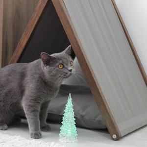 Handmade Triangle Pet House for Stylish Pets, Gray Modern Design Cat ...