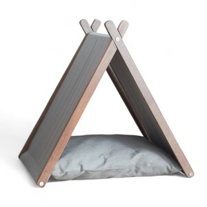 Handmade Triangle Pet House for Stylish Pets, Gray Modern Design Cat ...