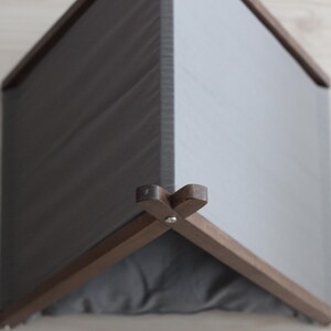 Handmade Triangle Pet House for Stylish Pets, Gray Modern Design Cat ...
