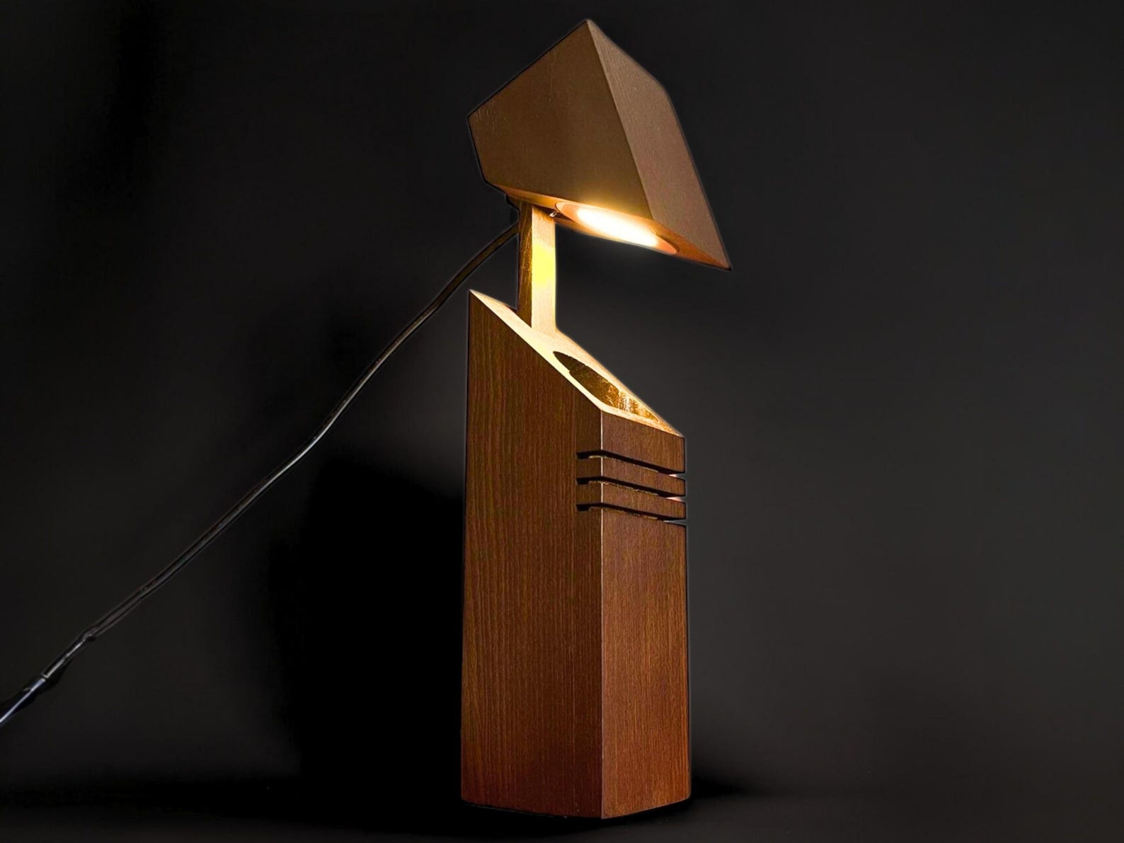 Personalized Wooden Desk Lamp | Office Lamp | Handcrafted Gift| Reading ...