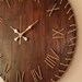 Large Wooden Wall Clock With Rope, Modern Handmade Livingroom Wall ...