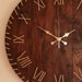 Large Wooden Wall Clock With Rope, Modern Handmade Livingroom Wall ...