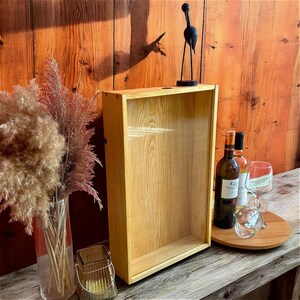 Handmade Wooden Wine Cork Collection Box - Rustic Wine Stopper Storage ...