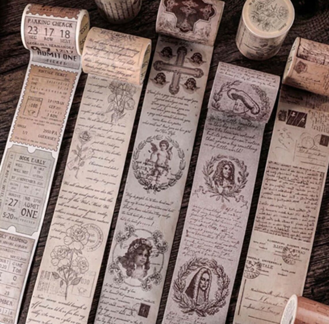 Assorted Vintage European Sticker Roll Decorative Stationery ...