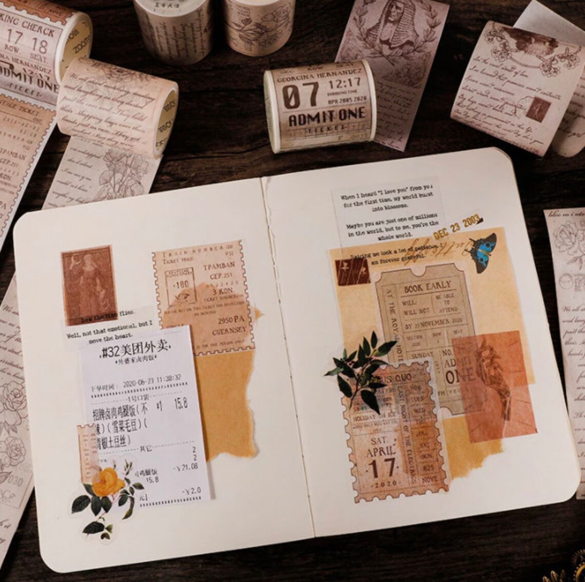 Assorted Vintage European Sticker Roll Decorative Stationery ...