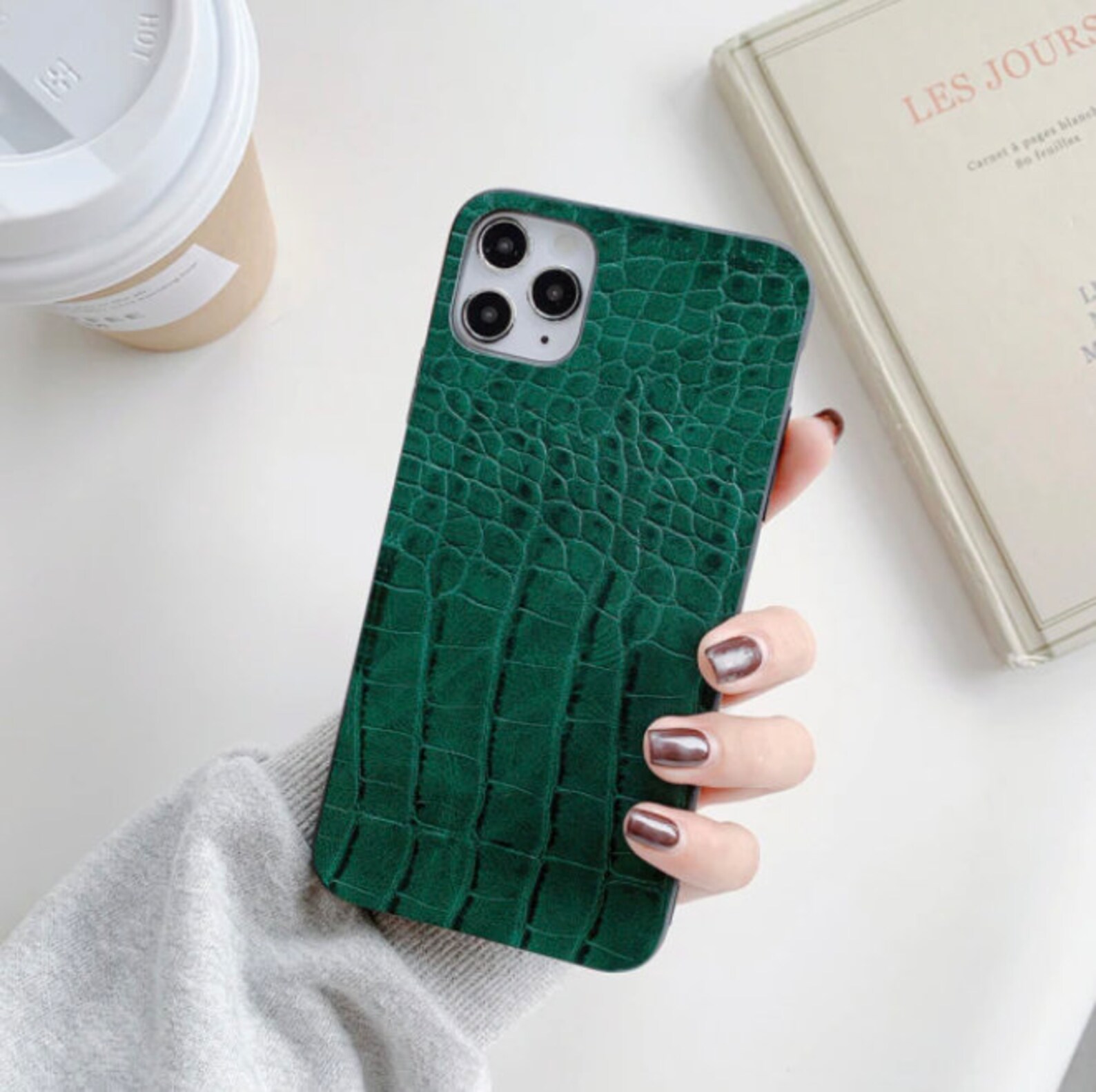 Retro Vintage Crocodile and Braid Pattern Texture PU Leather iPhone ...