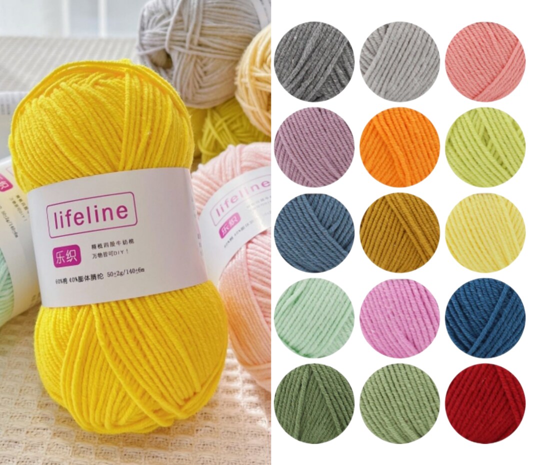 Soft Milk Cotton Yarn, 50 Grams Cotton Yarn, 4 Ply Crochet Milk Yarn ...