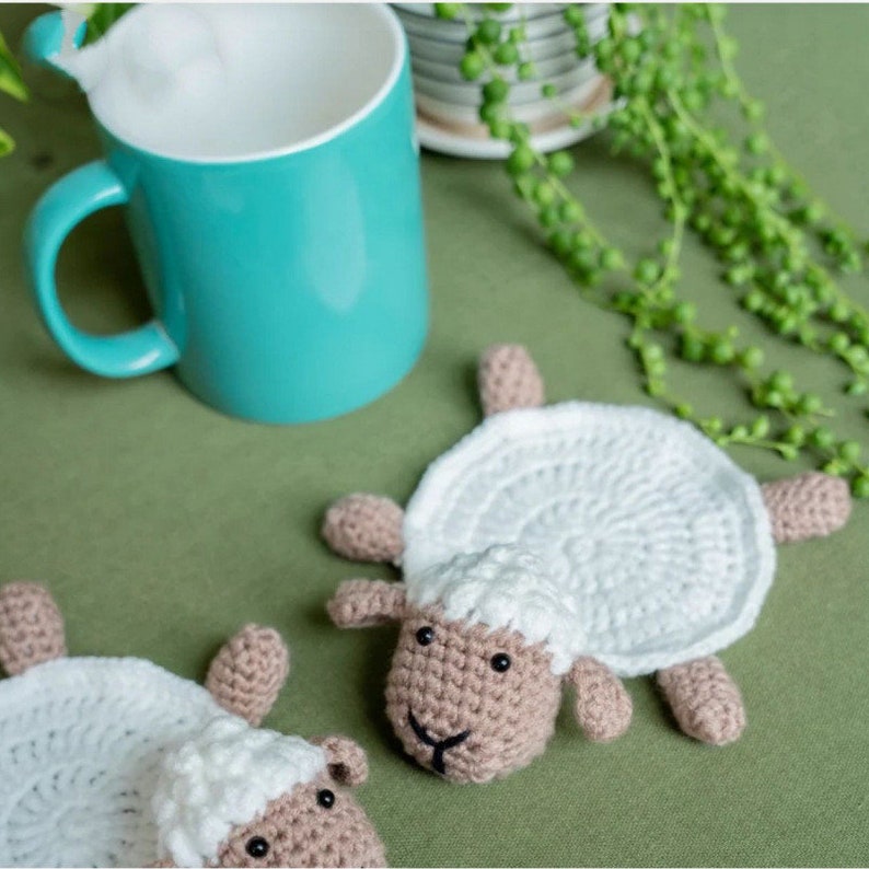 Crochet Turtle Coaster Handmade Crochet Sheep Coaster Cute - Etsy
