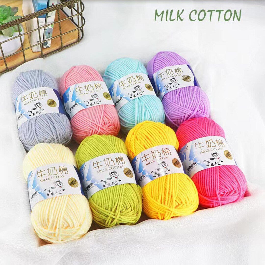 5 Ply Milk Cotton Yarn, Soft Cotton Yarn, 50 Grams Milk Cotton Yarn ...