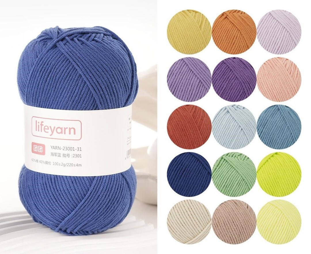 100 Grams Milk Cotton Yarn 5 Ply Cotton Yarn Soft Crochet - Etsy