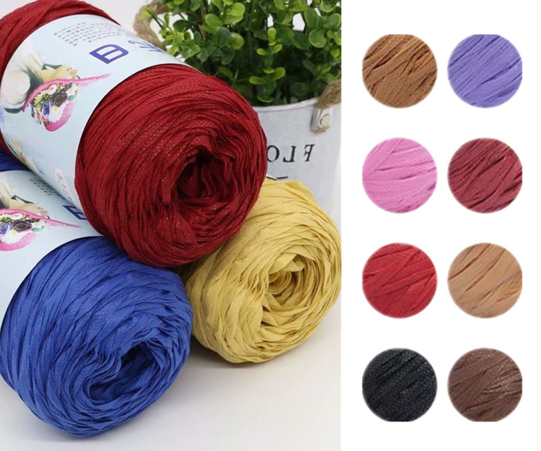 Raffia Yarn, 200g Crochet Paper Yarn, Washable Raffia Yarn, Straw Yarn ...