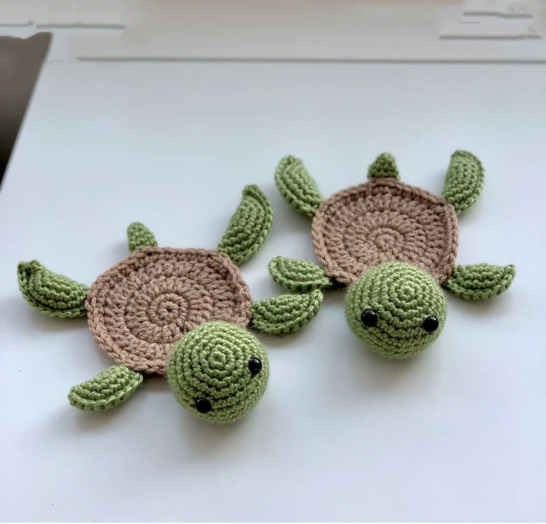 Crochet Turtle Coaster Handmade Crochet Sheep Coaster Cute - Etsy