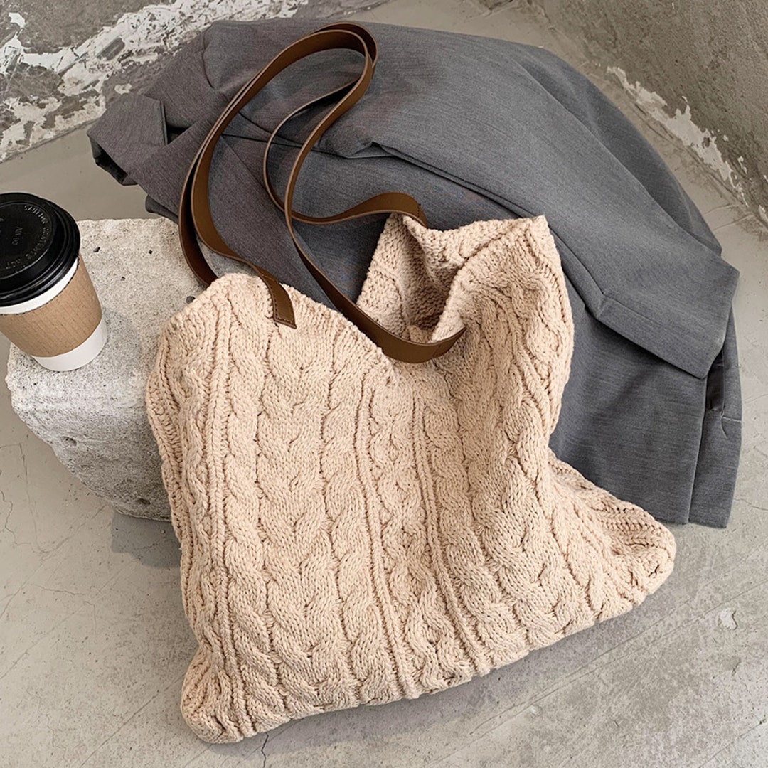 Retro Twist Hand-knitted Bag Handmade Shoulder Bag Knitted - Etsy