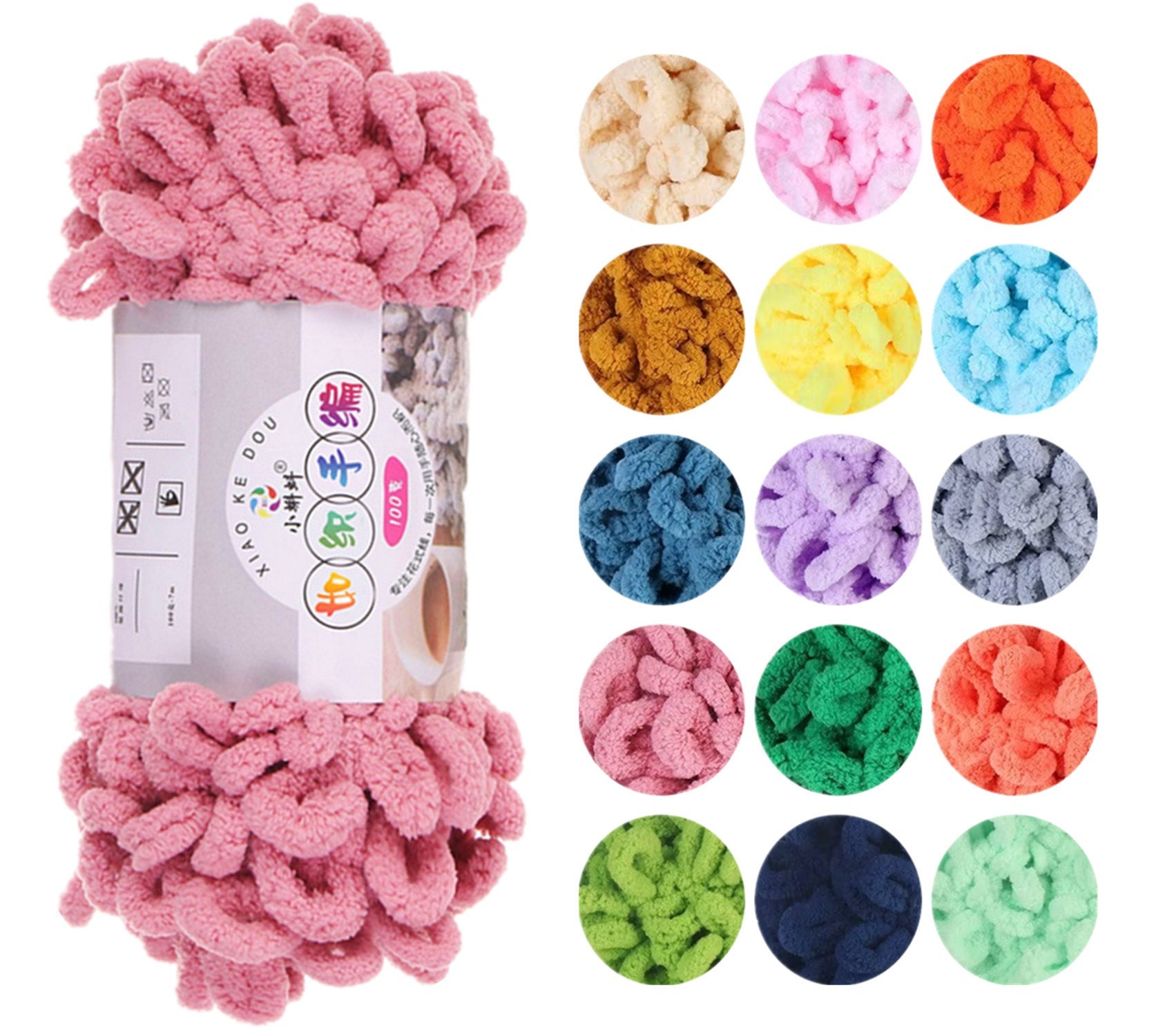 Soft Chunky Chenille Yarn 100 Grams Finger Knitting Yarn - Etsy