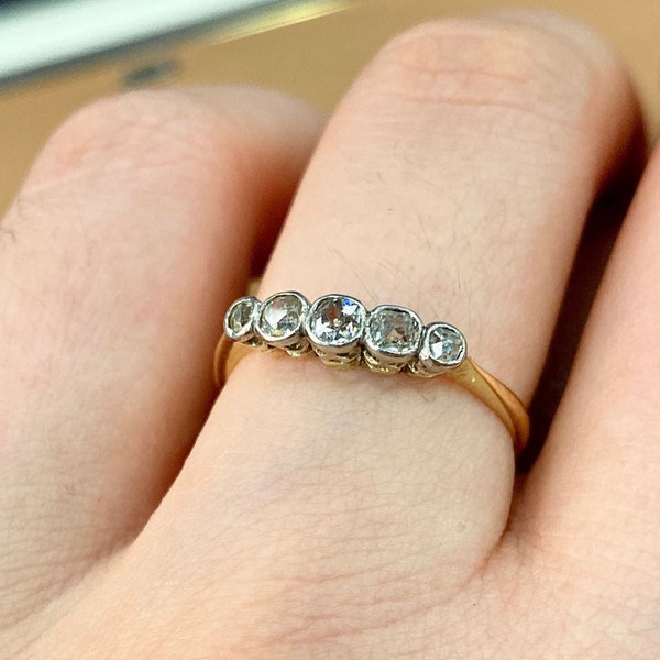 5 Diamond Ring - Etsy