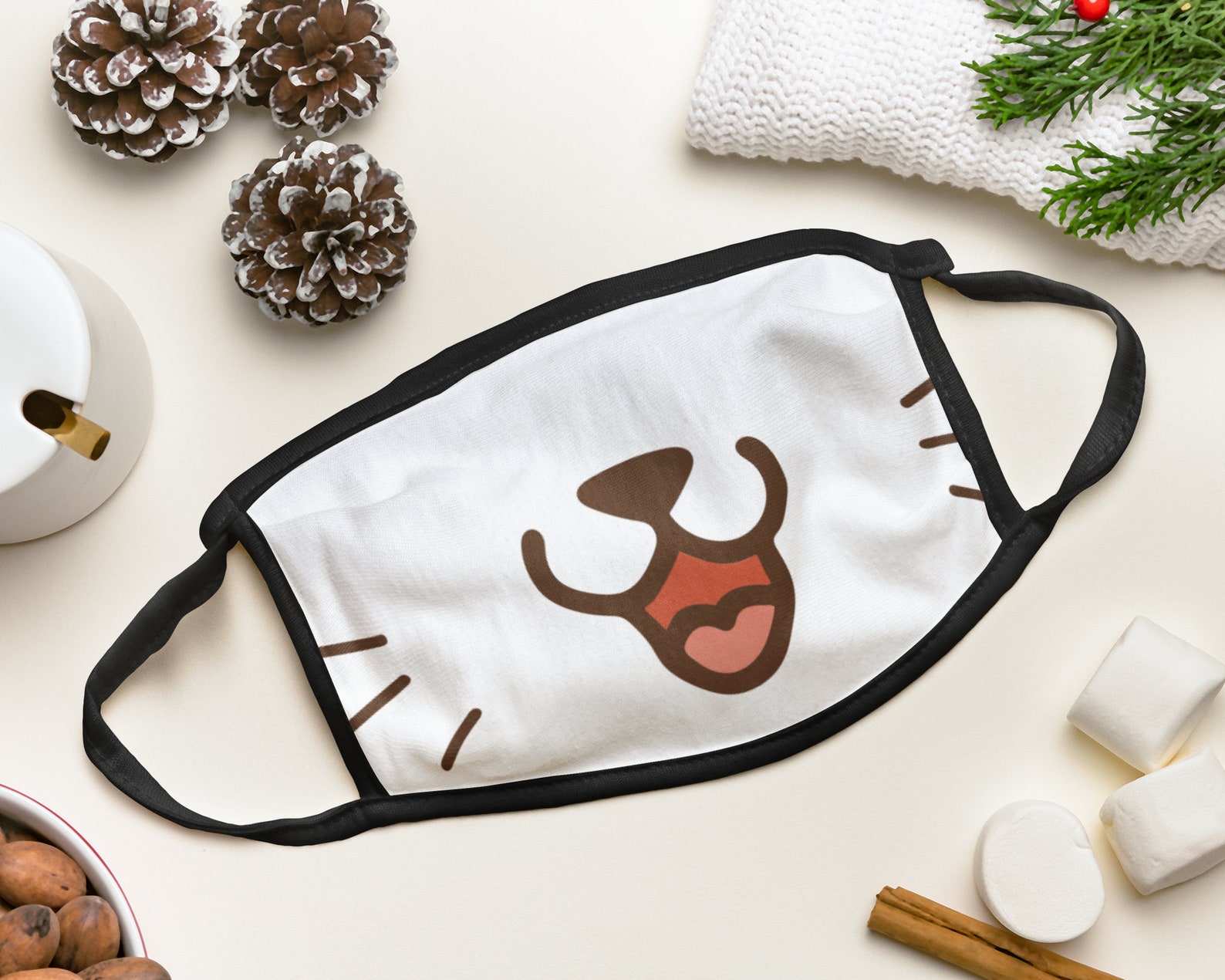 Cat Mouth Face Mask UwU Mask Emoji Face Mask Poly-blend | Etsy