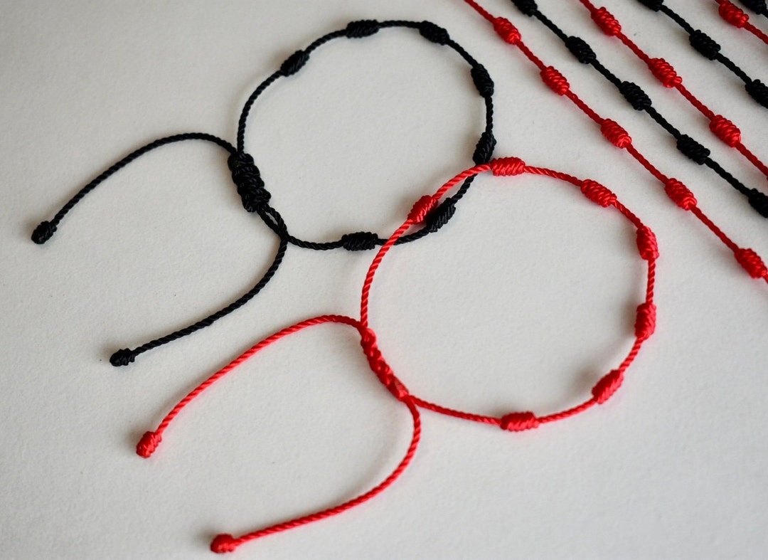 7 Knot Red String Bracelet, 7 Knot Bracelet, Red String Bracelet, Red ...